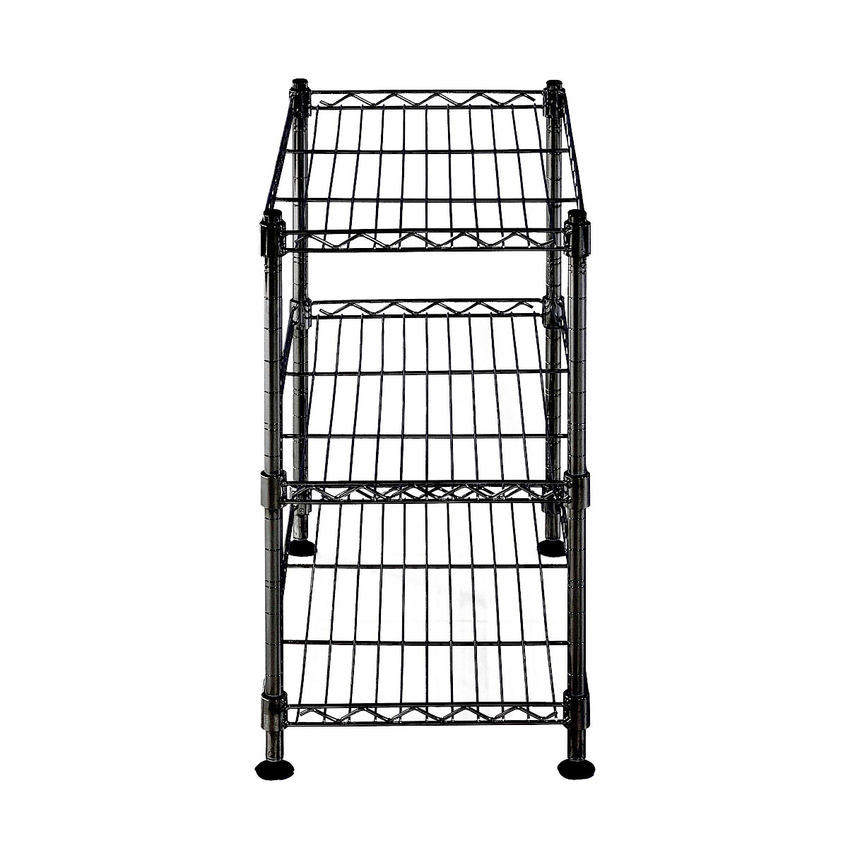 Juggernaut Storage 18"W x 10"D x 18"H 3-Tier Steel Wire Shelving Unit, 264 lb Capacity, Black (WS181018-3BLKAMZ)