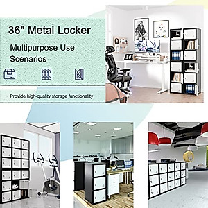 CBNTKI Metal Locker Storage Cabinet for School, Gym, Home, Office Employee Lock Box,Steel Organizer with 3 Doors & Keys (1)