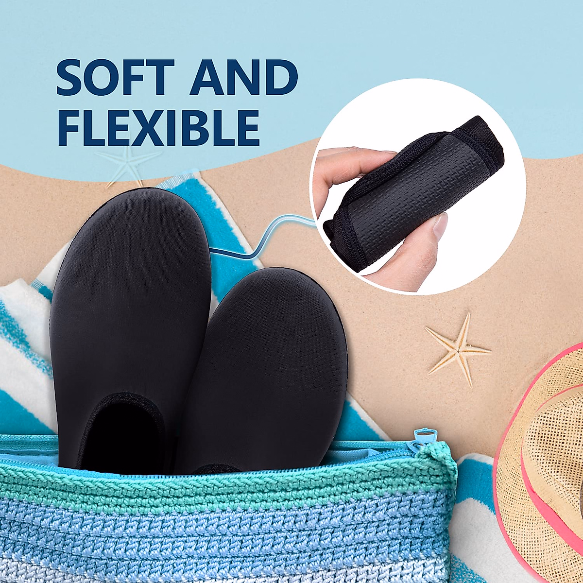 JACKSHIBO Water Shoes for Women Men Quick-Dry Aqua Water Socks Barefoot Shoes for Cruise Essentials Swimming Beach Pool Yoga Surf