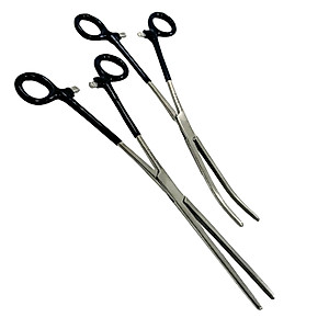 German Stainless Curved + Straight Forceps, Hemostat Forceps clamp 10" (Cynamed Brand) … … … …