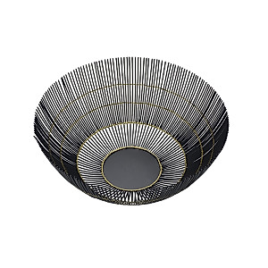 Gourmet Basics by Mikasa Benson Metal Centerpiece Fruit Basket, 15-Inch, Black