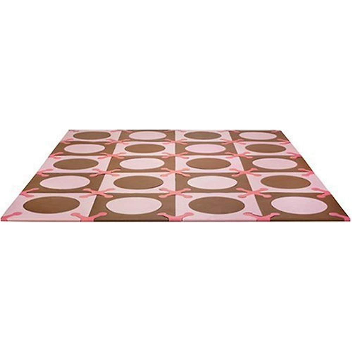 Skip Hop 20 Piece 70"x56" PlaySpot Floor Mat, Pink/Brown (Discontinued by Manufacturer)