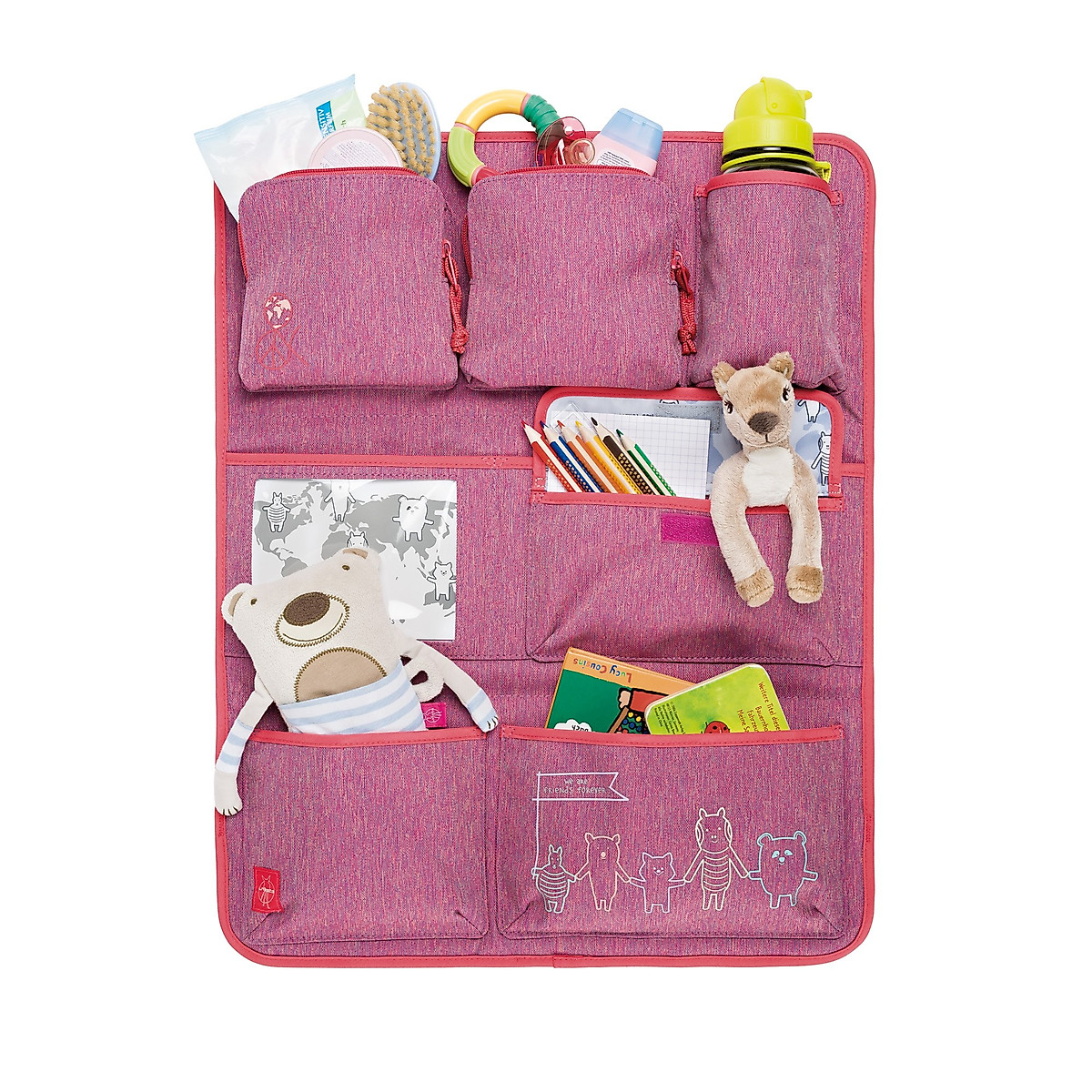 Lassig Kids Car Organizer Wrap-to-Go About Friends Melange, Pink