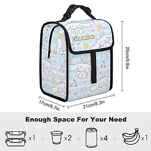 Cinn-amo-roll insulated lunch bag tote bag for women girls large portable Reusable lunch box school office beach lunch tote bag