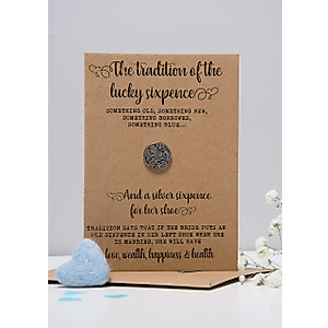Bride's Sixpence Coin and Card Kraft | Sixpence Tradition | Something Old, Something New, Something Borrowed, Something Blue, and a Sixpence for Her Shoe