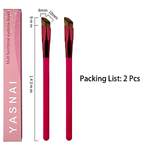 2 Pcs Multi Function Eyebrow Brush YASNAI Professional Eyebrow Brush Concealer Makeup Angled Eyebrow Hairline Brush