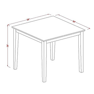 East West Furniture PBFA3-BLK-W 3 Piece Counter Height Dining Set for Small Spaces Contains a Square Dining Room Table and 2 Wooden Seat Chairs, 36x36 Inch, Black & Cherry