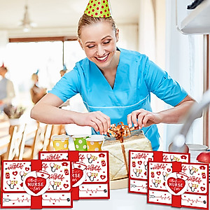 JOYMEMO 4 Pack Nurse Gift Card Holders - Nurse Appreciation Week Money Holder with Envelope for Nurse Week Thank You Nurse Gift Card Sleeves, Best Nurse Ever Prizes Paper Party Favors