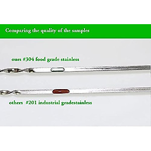Killer's Instinct Outdoors Flat Metal Grilling Skewers Wider Thicker Stainless Steel Reusable BBQ Sticks Barbecue Skewers 14’’0.16’’0.05’’ Set of 24 Barbecue Sticks Metal Kebab Skewers For Grilling