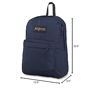 JanSport SuperBreak Plus Backpack with Padded 15-inch Laptop Sleeve and Integrated Bottle Pocket - Spacious and Durable Daypack for Work and Travel - Navy
