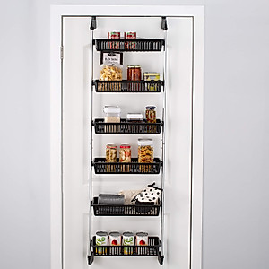 Organize It All Over The Door 2-Basket Hanging Storage With Bottom Bar Towel Hooks