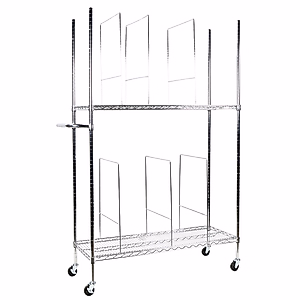 Apollo Hardware Commercial Grade Chrome 2-Tier Wire Carton Storage Stand Unit