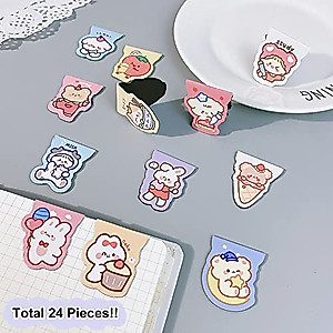 24PCS Magnetic Bookmarks for Kids, Cute Magnet Book Markers, Animals Book Mark, Bookmarks for Women, Page Clips Bookmark for Students Girls School Home Office Supplies