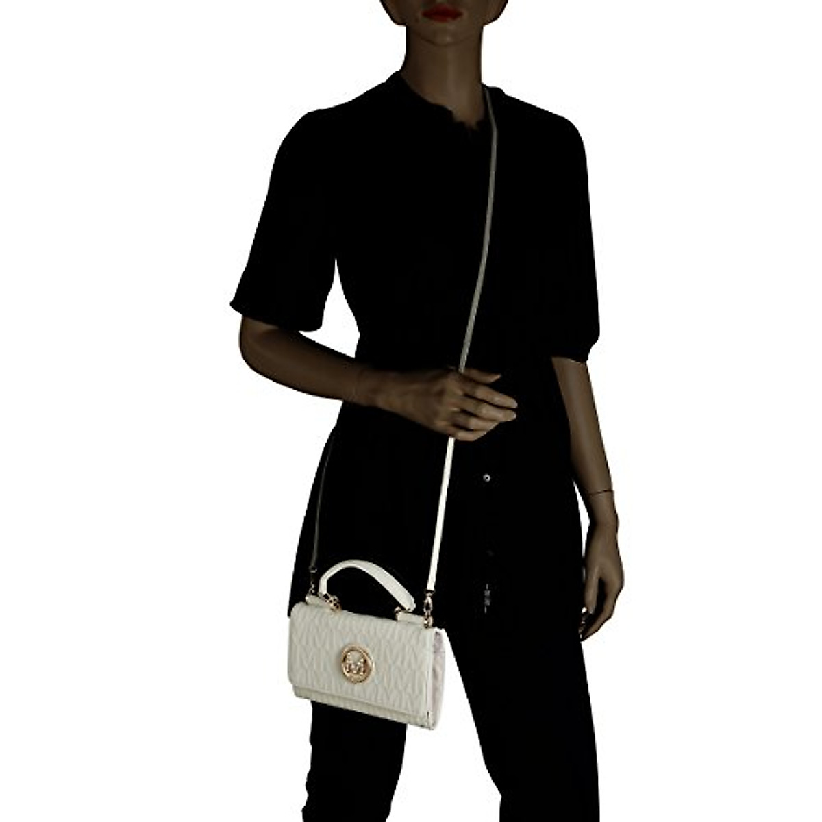 MKF Collection Crossbody Wallet Handbag for Women, Lady Multi Pockets Wristlet Bag – PU Leather Clutch Purse Black