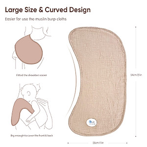 lulumoon Muslin Burp Cloths Sets - Large Cotton Burping Cloth Super Soft and Absorbent for Baby Boys and Girls 6pack (Brown)
