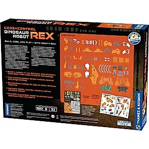 Thames & Kosmos Code+Control Dinosaur Robot REX Robotics & Engineering STEM Kit | Build & Program a Robotic T. Rex | includes Sensor, Motor, Lights & Sounds | No App Required | Ages 8+