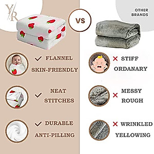 YRAQLVU Strawberry Throw Blanket for Couch Cute Baby Blanket Strawberry Decor, Warm Fleece Flannel Strawberry Blanket for Unisex Adult Boy Girl Pink Blanket Ultra-Soft Cozy Blanket, 40x50 Inches