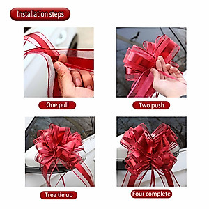 GAKA 10 Pieces White Pull Bow, 6 inch Big Pull Bows for Wrapping Gift or Flower Baskets Decorations, Christmas Valentine's Day Various Party Gift Flower Decorations