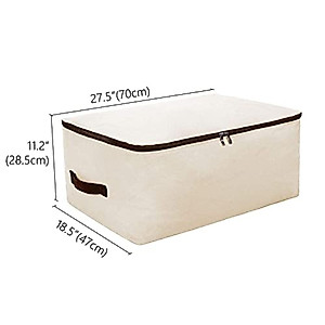 Beige Canvas Soft Storage Bags Set, Breathable Fabric, Large Different Size for Closet Shelves, 1pcs XL Bag, 2pcs L Size Bags