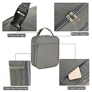 Leizzga Lunchbox Lunch Bags for Women Lunch Box Lunch Bag Insulated Lunch Bag Lunch Box Lunch Boxes (Gray)