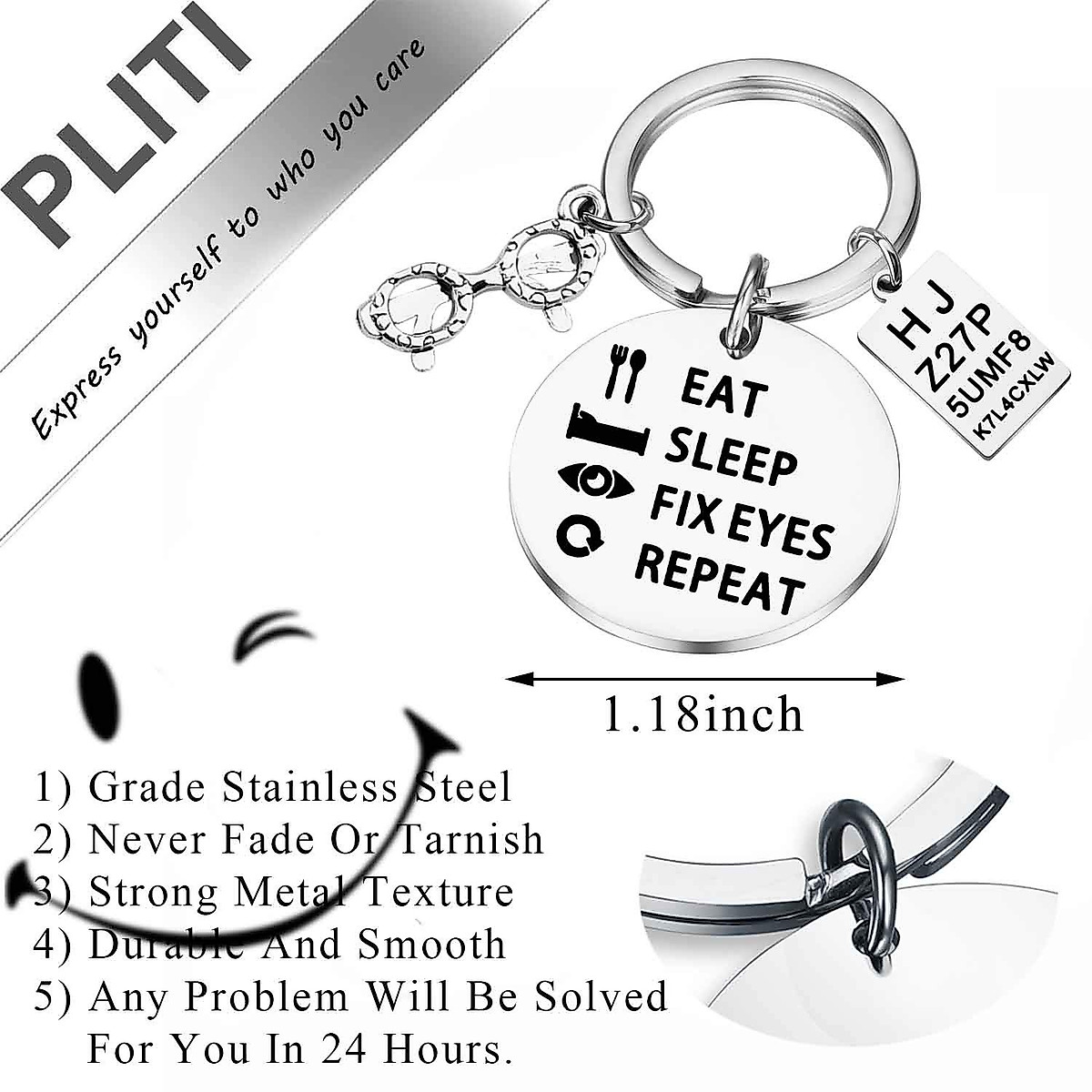 PLITI Ophthalmologist Gift Funny Optometrist Gifts Ophthalmology Gift For Optometrist Optic Eye Doctor Specialist Optometry Student Eat Sleep Fix Eyes Repeat Keychain (Eat Sleep Eyes)