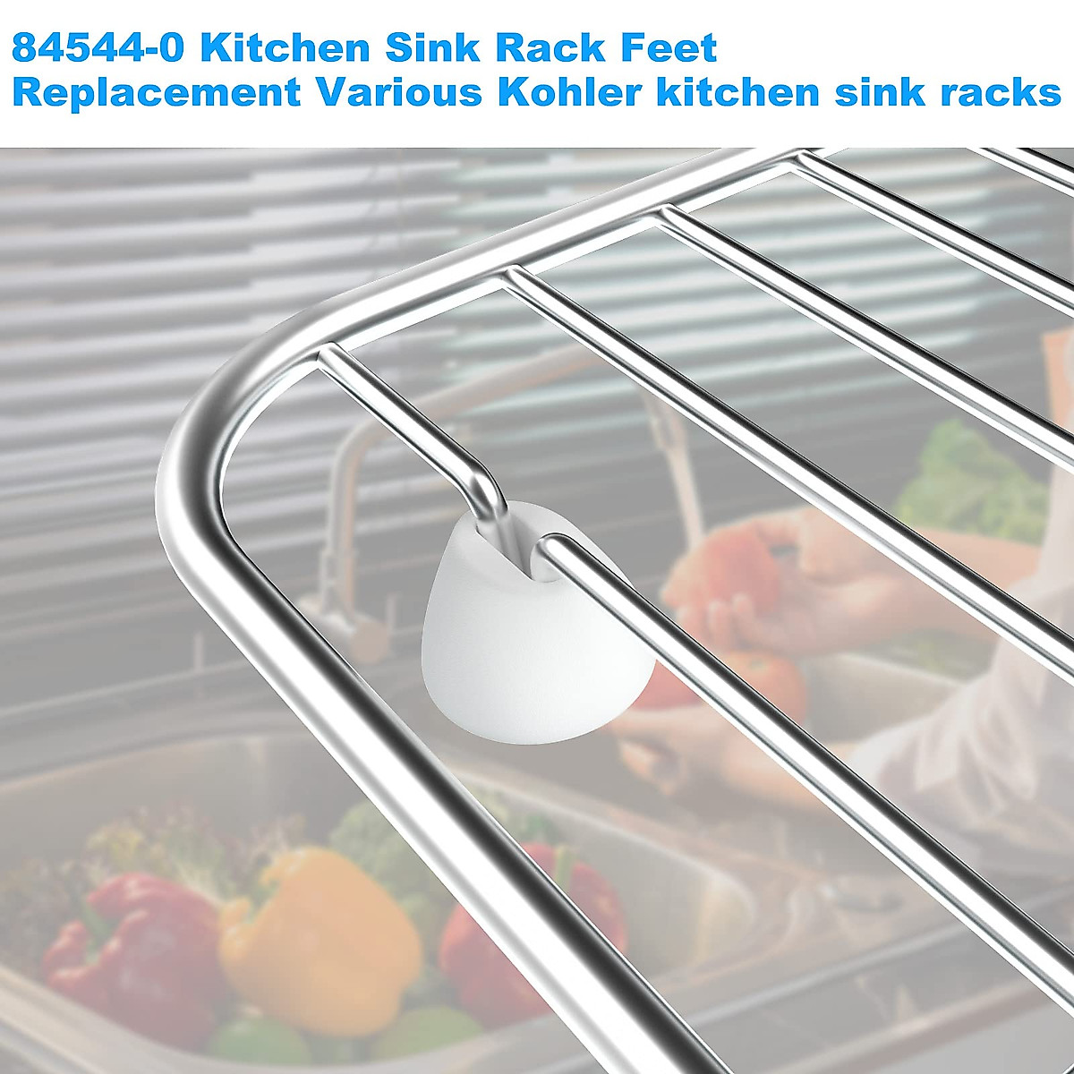 Kitchen Sink Rack Feet 84544-0 Replacement FOR Various Kohler Kitchen Sink Racks Fit Kohler Kitchen Sink Rack K-6639-ST K-6488 K-6489-20 Pack