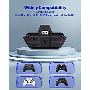 Stereo Headset Adapter for Xbox,Xbox Headset Adapter,AOLION Xbox Mic Adapter,Xbox Controller Headset Adapter for Xbox One/One S/X/Elite 1/ Elite2/ Series S/X Controller-Game Sound & Voice Chat