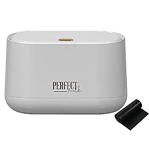 Mini Trash Can Tiny Garbage Can with Lid Modern High-Luxury Design Countertop Garbage Can for Desk ,Counter, Tabletop, 0.5 Gallon Trash Bin (White)