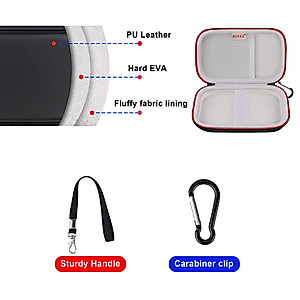 BOVKE Carrying Case For Nintendo Game & Watch: Super Mario Bros Handheld Game Consoles Classic Device, Extra Mesh Pocket for Charging Cable, Black