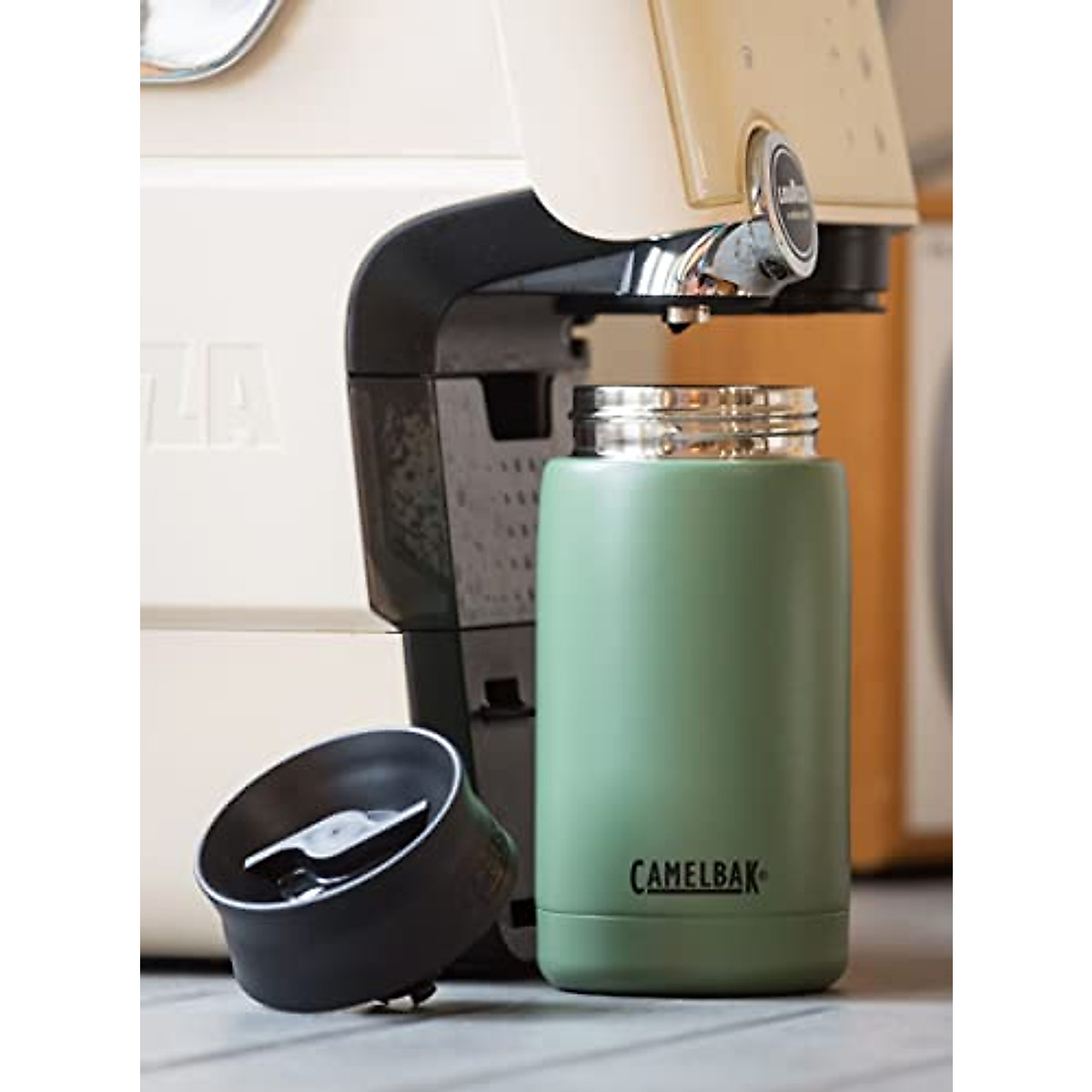 CamelBak Hot Cap Travel Mug, Insulated Stainless Steel, Perfect for taking coffee or tea on the go - Leak-Proof when closed - 12oz, Navy