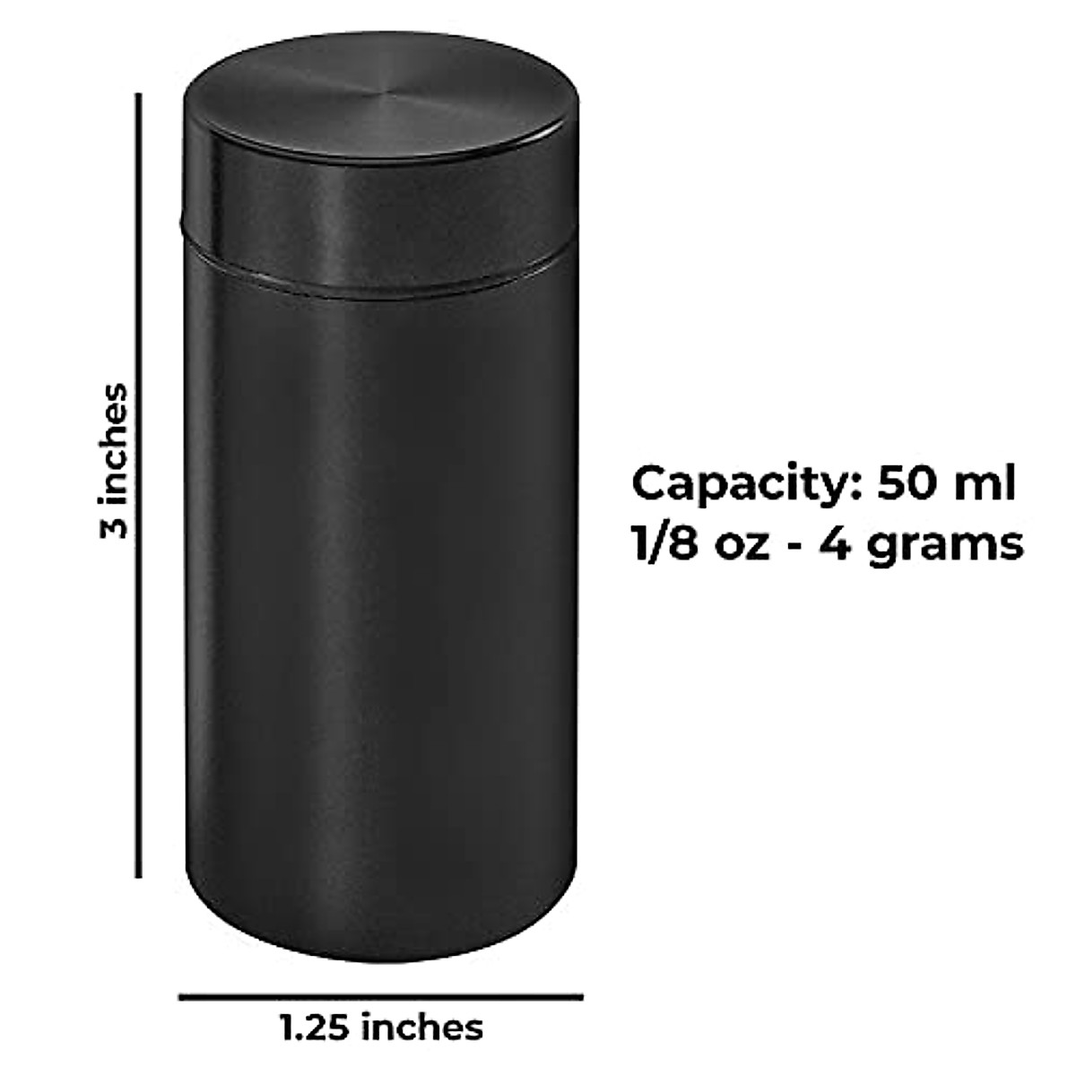 VIKROM Portable Airtight Aluminum Herb Storage Container Durable Waterproof Containers with Screw-Top Lid Lock Herb Spices Metal Accessories for Preserves & Secures Herbs