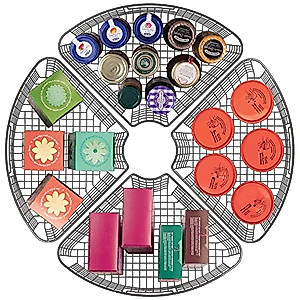 mDesign Wire Basket for Corner Cabinet Lazy Susan with Front Handle - Kitchen Cabinet, Shelf, and Pantry Corner Bin - 1/4 Wedge Organizer for Lazy Susan - Concerto Collection - 2 Pack - Graphite Gray