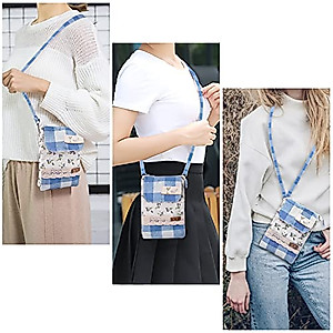 LassZone 5 Pockets Canvas Crossbody Bag Purse for Women Summer Beach Bag Shoulder Bags Phone Bag Travel Bag Pouch Bags