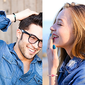 GIEIWIW Turtle Bracelet Sea Turtle Beaded Bracelet Natutal Stone Stretch Fits Most for Men Women Fashion Jewelry Gifts Black