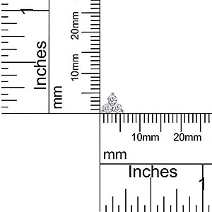 Half Pair 14k White Gold Natural Round Cut Diamond 3 Stone Triangle Cluster Single Stud Earrings Jewelry For Womens (0.25 Cttw)