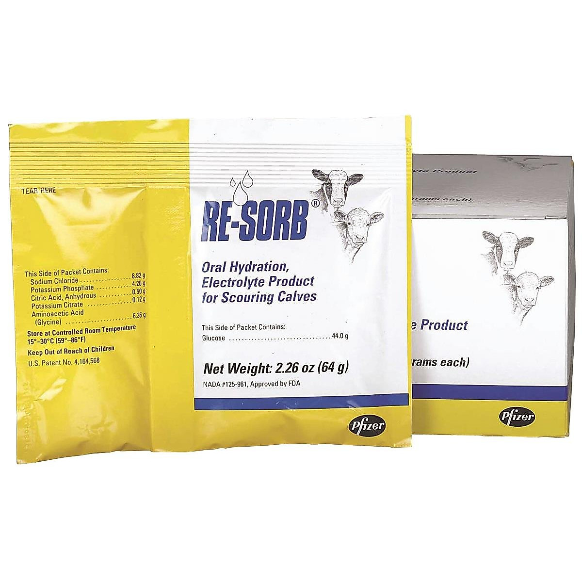 PFIZER ANIMAL HEALTH, 64g 8142 Resorb Electrolyte Packet
