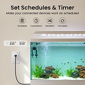 GHome Smart Mini Plug Compatible with Alexa and Google Home, WiFi Outlet Socket Remote Control with Timer Function, Only Supports 2.4GHz Network, No Hub Required, ETL FCC Listed (4 Pack), White