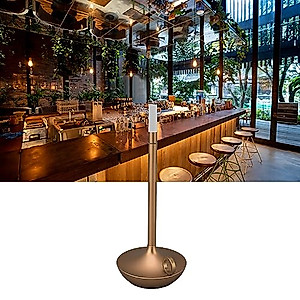 Cordless Table Lamp - Innovative Candle Shape, Rechargeable LED Desk Lamp with 3 Levels Brightness, Stylish Appearance for Home Decor (Gold)