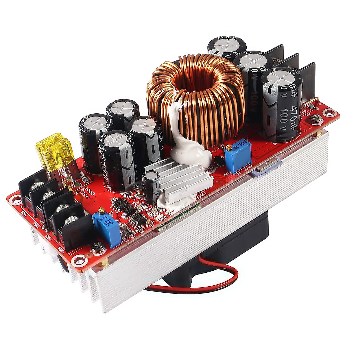 ACEIRMC 1500W 30A DC-DC Boost Converter DIY Step-up Boost Constant Stream Power Supply Module Board in 10-60V Out 12-90V Electric Unit Module (1500W 30A Boost Converter)