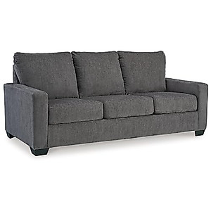 Signature Design by Ashley Rannis Casual 2-in-1 Sofa Sleeper with Folding Gel Memory Foam Mattress, Queen, Gray
