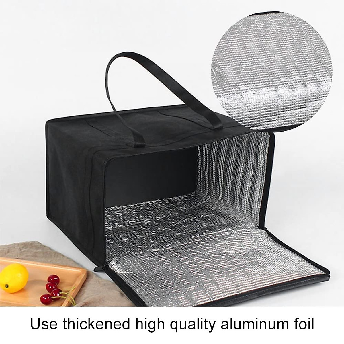 Insulated Grocery Bags, Collapsible Commercial Food Delivery Bag Reusable Picnic Cooler Bag for Food & Groceries Delivery Restaurants