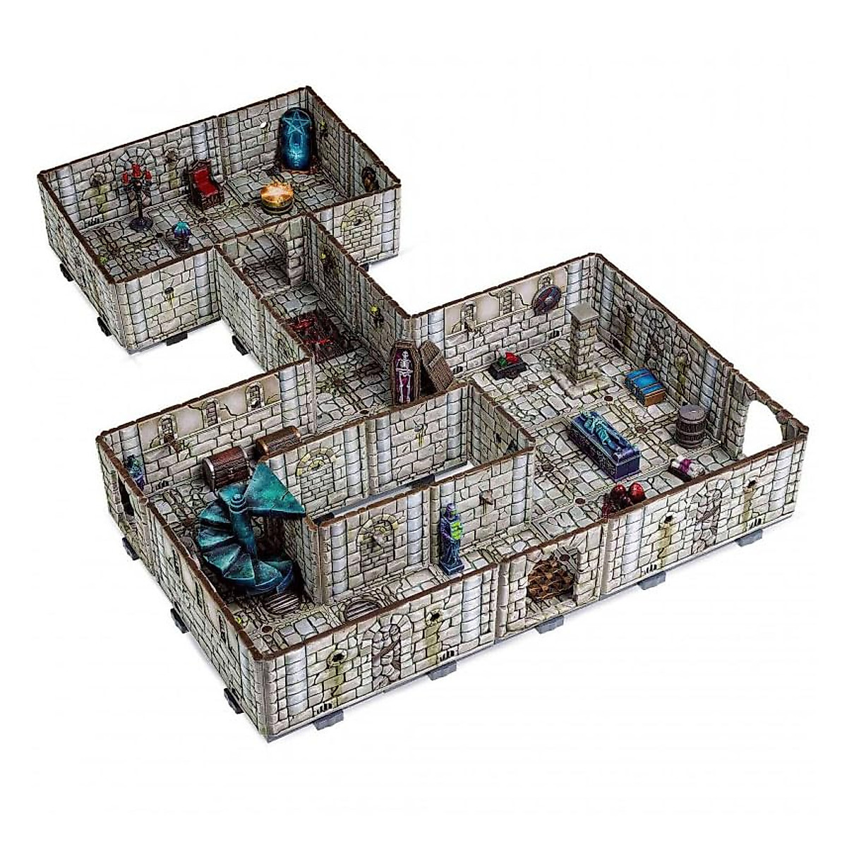 Dungeons & Lasers Fantasy Starter Set with 286 Pieces of Tabletop D&D Terrain and DND Accessories for 5E Compatible RPG Games - Unpainted and Unassembled - for Ages 14+
