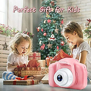 hyleton Kids Selfie Camera Digital,Child Toddler Video Camera Toys for 3 4 5 6 7 8 9 Year Old,Christmas Birthday Gift for Age 3-8 Girls/Boys with 32GB SD Card (Pink)