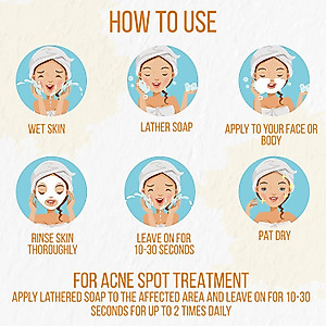 Turmeric Soap Bar for Face & Body - All Natural Turmeric Skin Soap - Turmeric Face Soap Reduces Acne, Fades Scars & Cleanses Skin - 4 Oz Turmeric Bar Soap for All Skin Types Made in USA