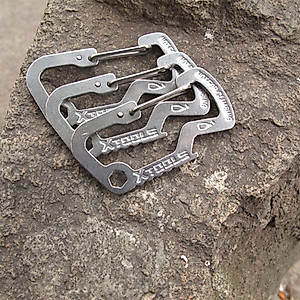 Banner Bonnie Multipurpose Tool Carabiners D Buckle Cap Lifter Sidekick Bottle Opener 1/4" Hex Hole 3pcs