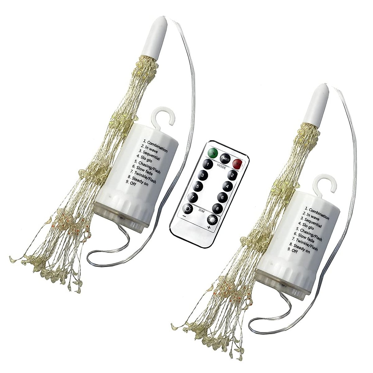 LumaBase Battery Operated Starburst Lights with Remote Control, Multicolor - Set of 2
