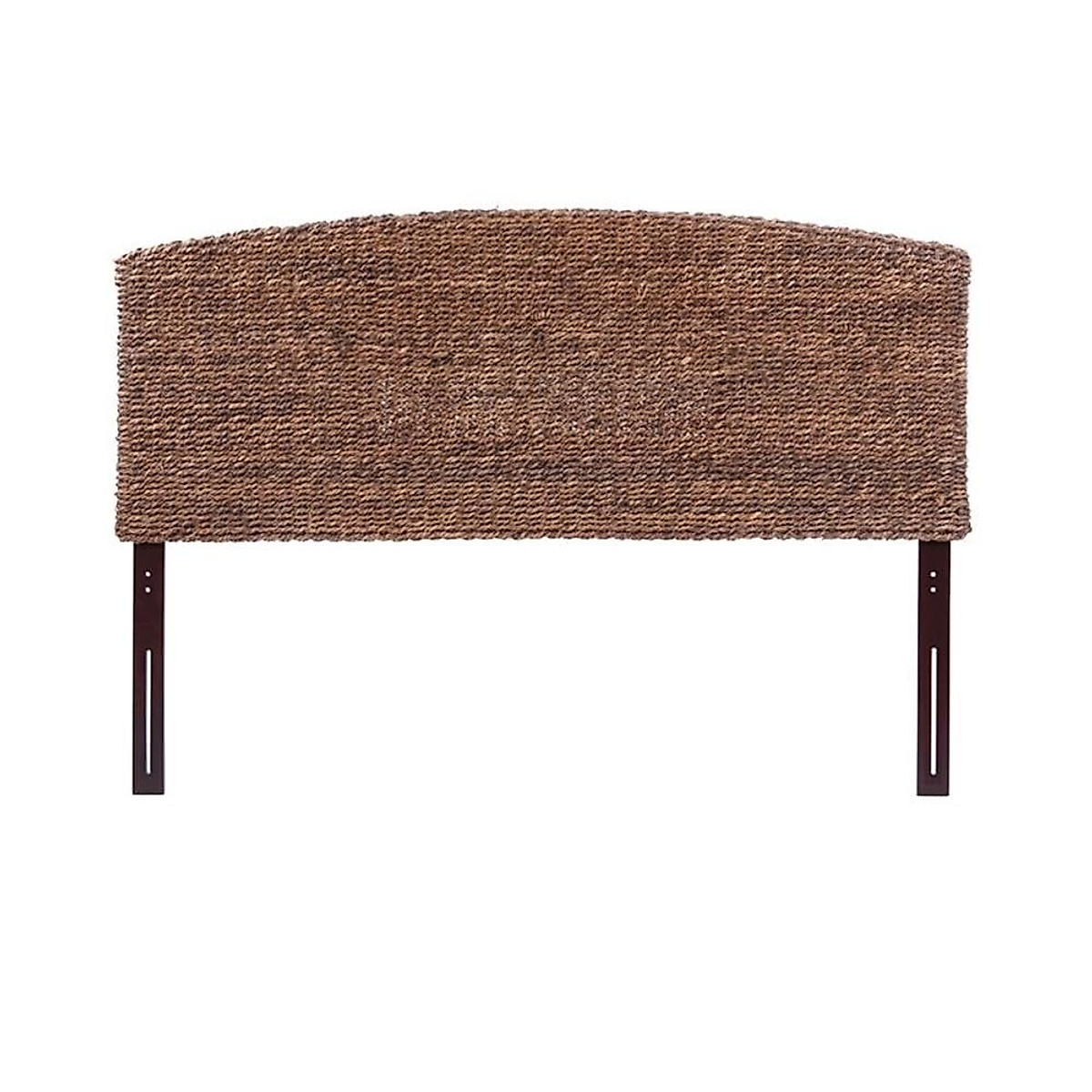 MAKLAINE 78.5" Banana Leaf Panel Headboard in Honey/Dark Brown