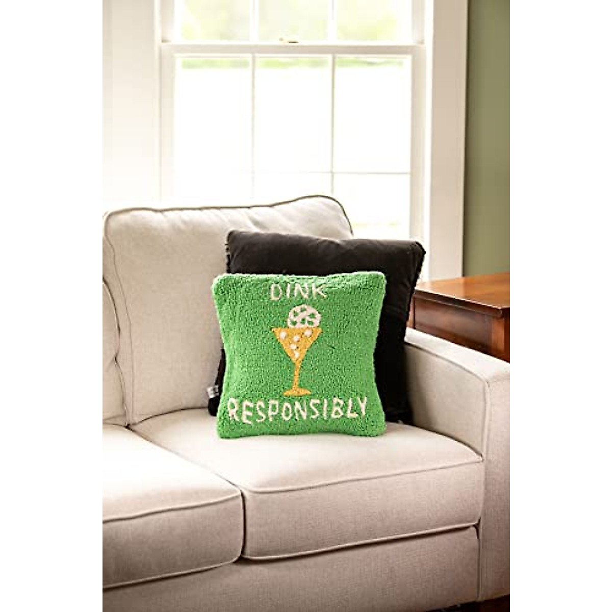 Chandler 4 Corners Artist-Designed Dink Responsibly Hand-Hooked Wool Decorative Throw Pillow (14” x 14”) Irish Pub & Bar Pillow for Couches & Chairs - Low Maintenance, St. Patrick's Day Pillow