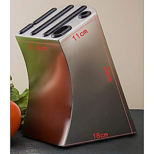 CUJUX World Universal Knife Block Stainless Steel Modern Design with Scissors Slot Knife Holder Countertop Storage