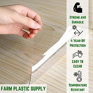 Farm Plastic Supply - Clear Vinyl Sheeting - 15 Mil - (4'6" x 3.5') - Vinyl Plastic Sheeting, Clear Vinyl Sheet for Storm Windows, Covering, Protection, Tablecloth Protector